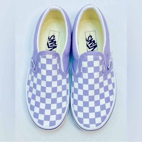 Vans | Shoes | Vans Purple Violet Lilac White Checkered Classic Slip On ...